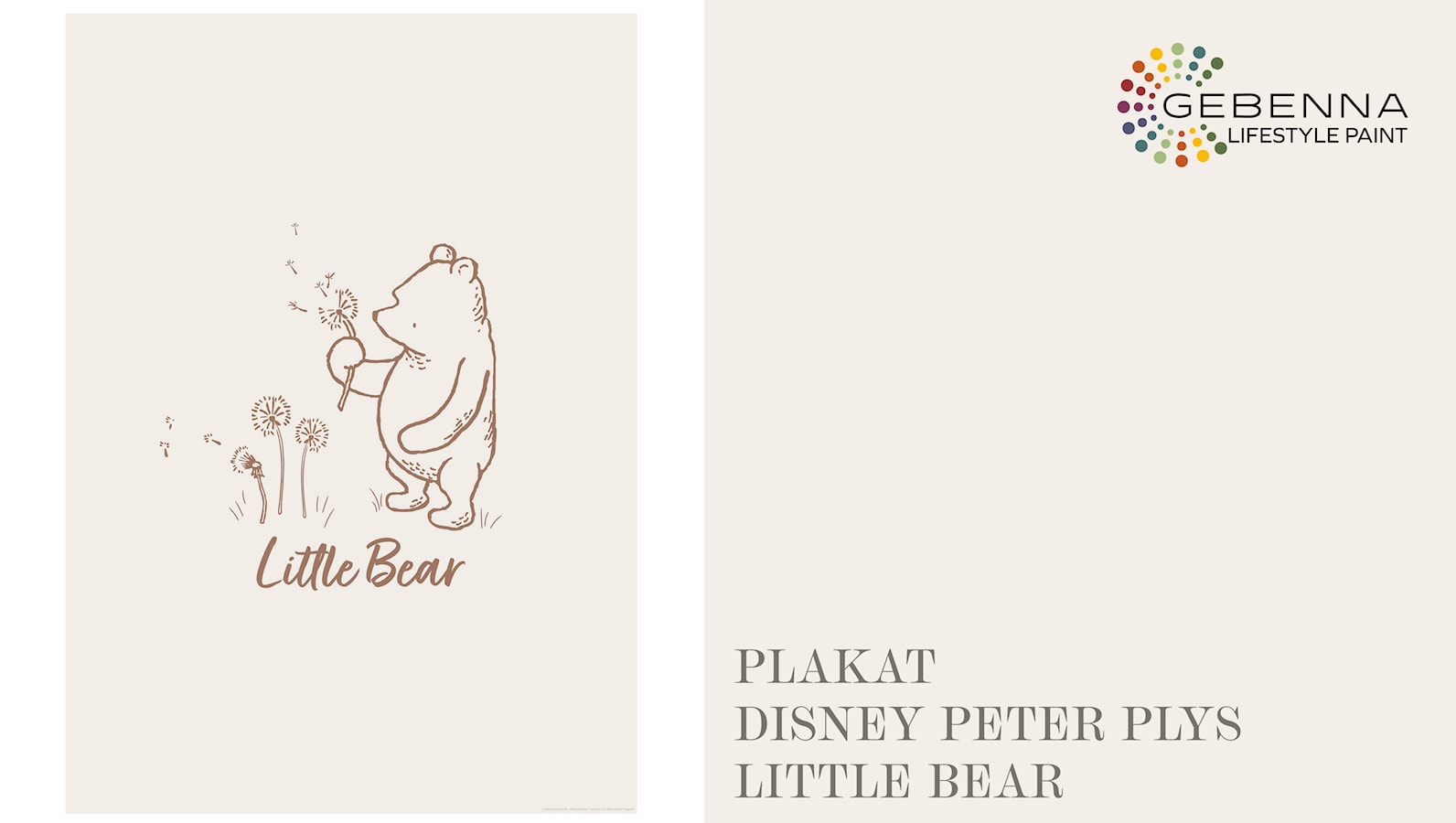 Plakat: Disney Peter Plys Little Bear 40x50 cm for 359,00 SEK | no. WB-D-032-40x50h | sv